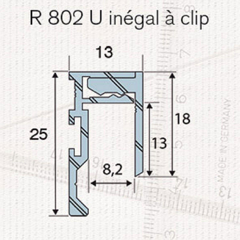 Profil à clipser chromé pour miroirs muraux - Toutverre